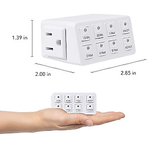 BN-LINK Indoor Countdown Timer with Repeat Function, Heavy Duty Accurate Compact Size for Charger Vacation Security, 3-Prong Grounded Outlet, 15A/1875W ½ HP ETL Listed