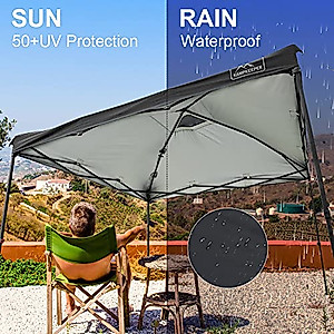 KAMPKEEPER 10x10 Pop Up Canopy Tent Top Replacement Cover Roof with Air Vent, Polyester UV 30 Waterproof for Outdoor Garden Patio Pavilion Sun Shade(Top Only)-Black
