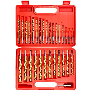 wesleydrill 30 Pcs Impact Twist Drill Bit Set，1/16"-1/2" Hex Shank Hss Titanium Drill Bits，Fit for Metal/Wood/Plastic Sink