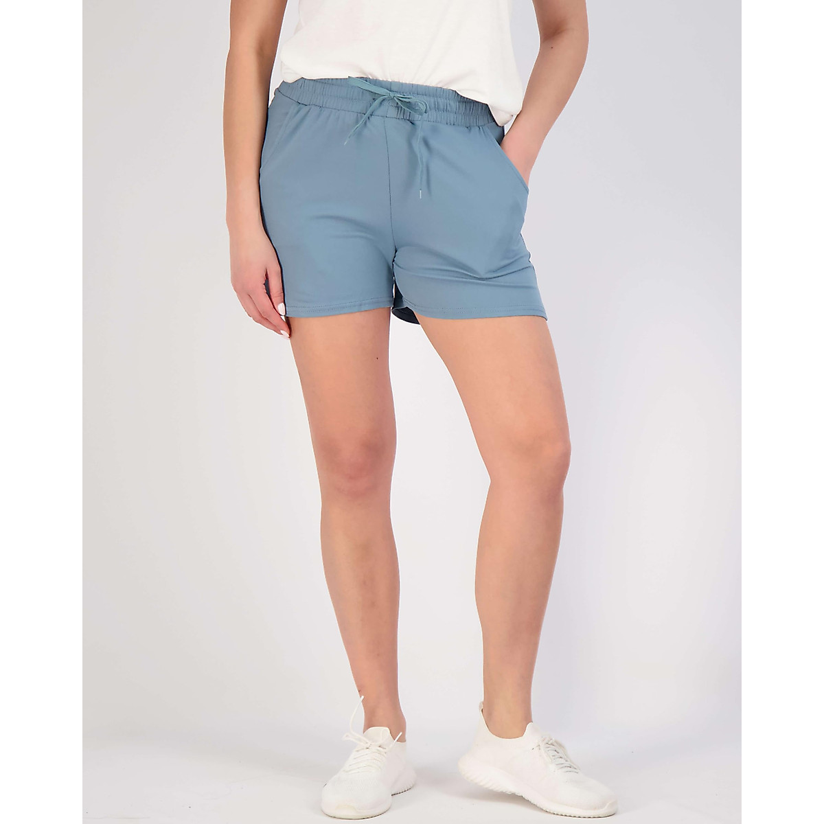 Real Essentials Women's Plus Size Just My Lounge Wear High Waisted Casual Sweat Shorts Pajama Summer Pockets Drawstring Workout Gym Active Athletic Yoga Running Ladies Sleep, Set 10, 2X, Pack of 3