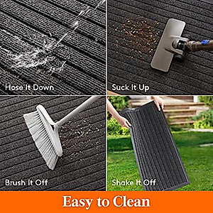 Lifewit Premium 2 Pack Indoor Mat Door Mat Heavy Duty Non Slip Rubber Backing Doormat Entrance Low-Profile Rug Trap Dirt for Front Door, Entry, Garage, Patio, High Traffic Areas, 29.5×16.5 in, Grey