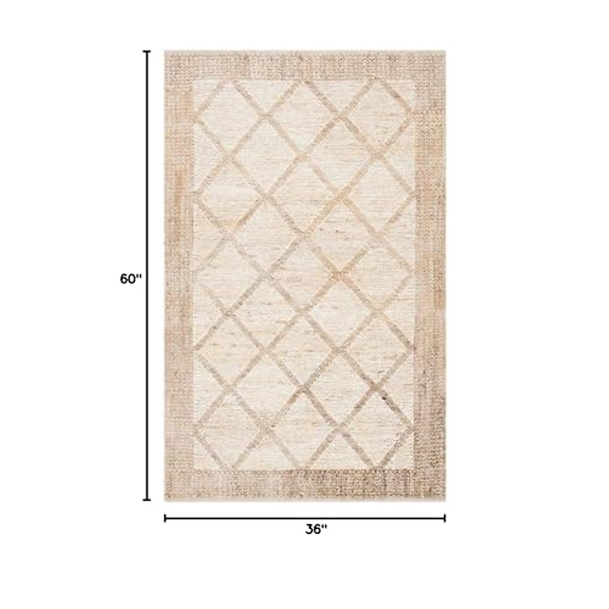 SAFAVIEH Kilim Collection Accent Rug - 3' x 5', Natural & Beige, Handmade Moroccan Jute, Ideal for High Traffic Areas in Entryway, Living Room, Bedroom (KLM457A)