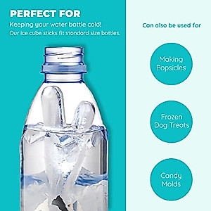 Jacent Resusable Silicone and Plastic Water Bottle Ice Cube Stick Tray, Easy Push & Pop Ice Cubes for Water Sports Bottle: 1 Pack