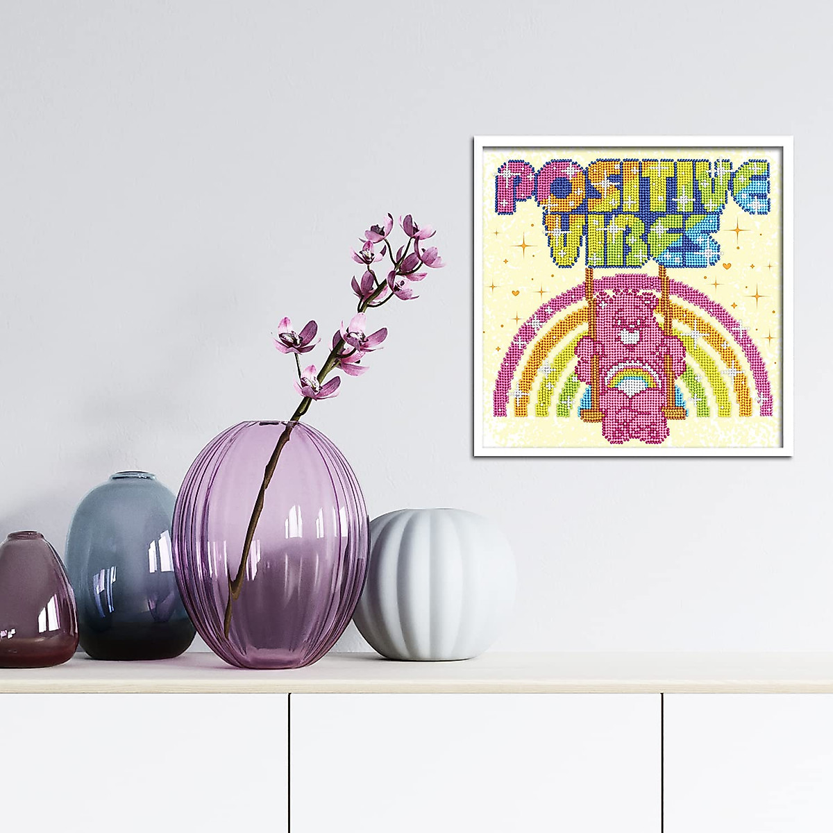 Camelot Dotz Diamond Art Kit 12.6"X12.6"-Care Bears, CB Positive Vibes Multi