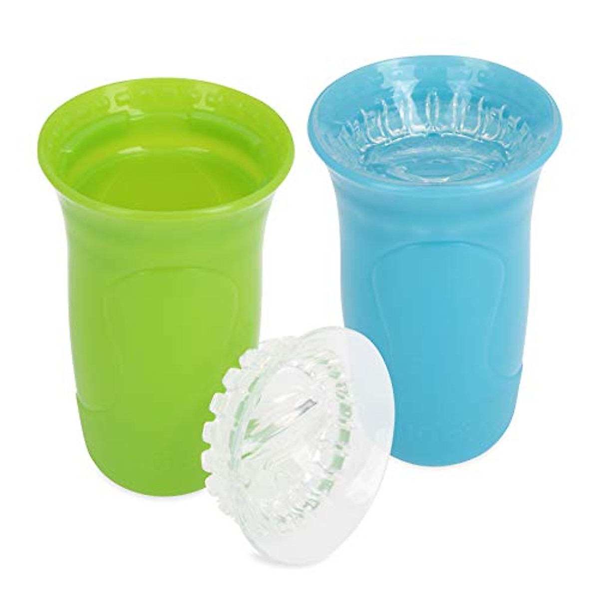 Nuby No Spill Edge 360 10 oz Cup with Silicone Rim, 2 Pack
