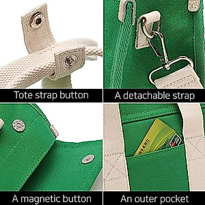 Top Handle Handbag Women Tote Bag Shoulder Canvas Fashion Crossbody Bag Casual Purse Flap Satchel Bag, Green