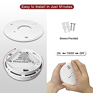 Shackcom Combination Smoke and Carbon Monoxide (CO) Detector Alarm 1 Pack, Protect Your Home from Fire and Gas Leaks, Even When You're Away, Battery Operated