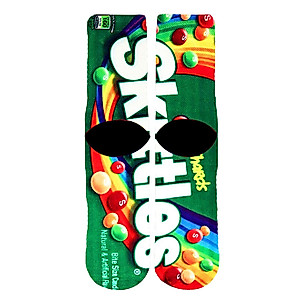 Crazy Socks for Boys 3d Print Food Crew Cool Sport Tube Men Socks,Green Skittles