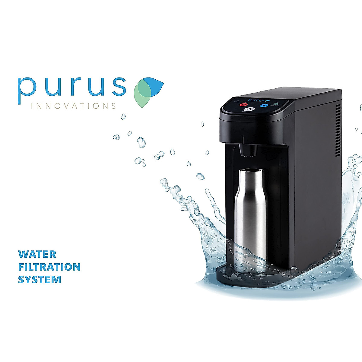 Purus Innovations Countertop Water System, Tri-Temp, Self-Cleaning with Smartchill*, for Home or Small Office. Features Patented ThermaRinse/SmartChill Technology..*Requires Drain Connection