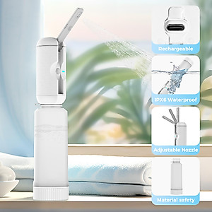 HEYAXA Portable Bidet, Rechargeable Electric Bidet for Baby, Women, Men, Handheld Sprayer Toilet Bidet for Personal Hygiene, Baby Care, Soothing Postpartum and Hemorrhoid Relief