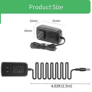 AC to DC 24V 2A Power Supply Adapter, Plug 5.5mm x 2.1mm UL Listed FCC