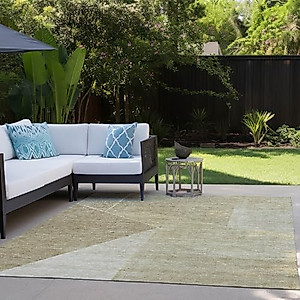 Addison Rugs Chantille ACN648 Beige 9' x 12' Indoor Outdoor Area Rug, Easy Clean, Machine Washable, Non Shedding, Bedroom, Living Room, Dining Room, Kitchen, Patio Rug