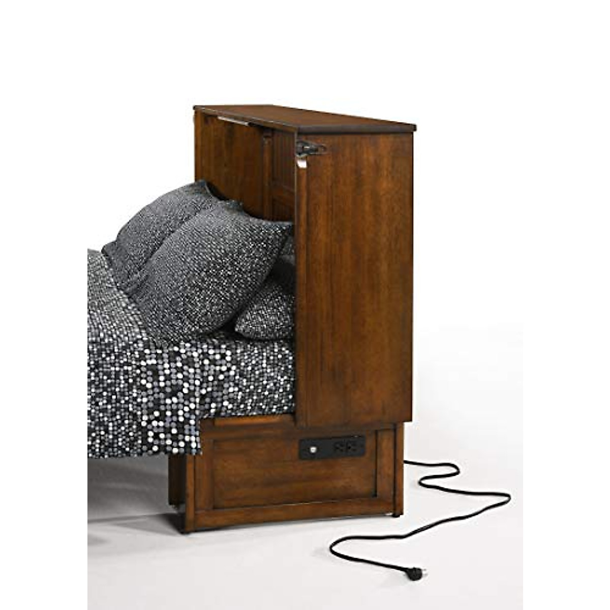 IQ FURNITURE Alpine Queen Murphy Cabinet Bed, Heritage Brown