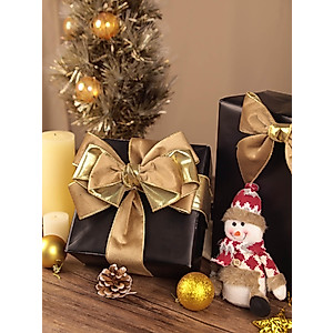 VATIN Champagne Velvet Wired Ribbon 2.5" Metallic Champagne Gold Velvet Christmas Ribbon for Floral Arrangements Wrapping Gifts Stylish Decor Creation -Continuous 10 Yards