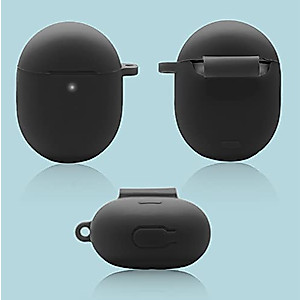 LiZHi for Google Pixel Buds Pro Case Cover 2022, Soft Silicone Skin Cover Shock-Absorbing Protective Case with Keychain for New Google Pixel Buds Pro Case, Black
