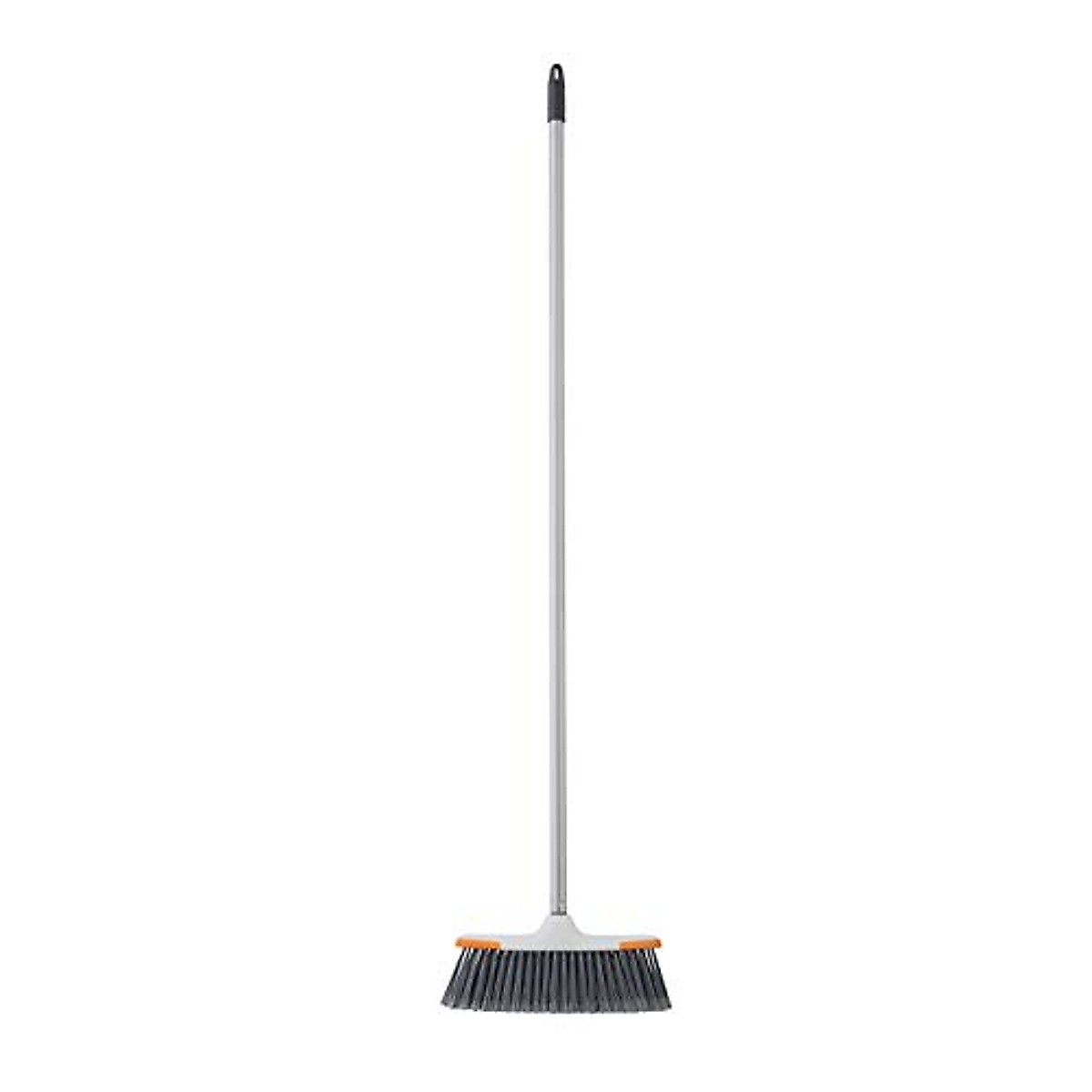 Superio Angle Broom and Clip-On Dustpan Set, Slim Hand Broom Telescopic Handle 53 Inches Tall, Clip On Dust Pan with Low Edge Rubber Lip