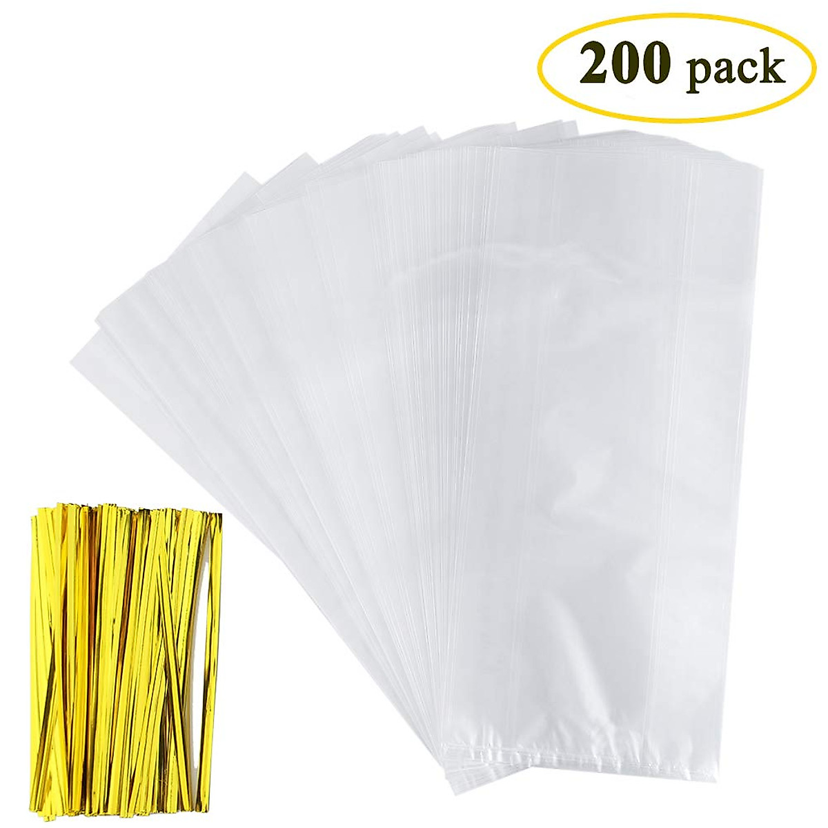 Belinlen 200 Count Bread Loaf Bags With Free Twist Ties (200 Pack)