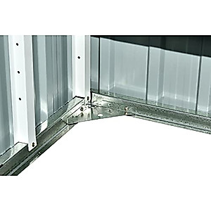 Hanover 2-in-1 Multi-Use Storage Shed, Separated Storage Compartments, 2-Point Locking System, Galvanized Steel, 156-Cu. Ft. Capacity, 3.6-Ft. x 8-Ft. x 5.75-Ft., Dark Gray