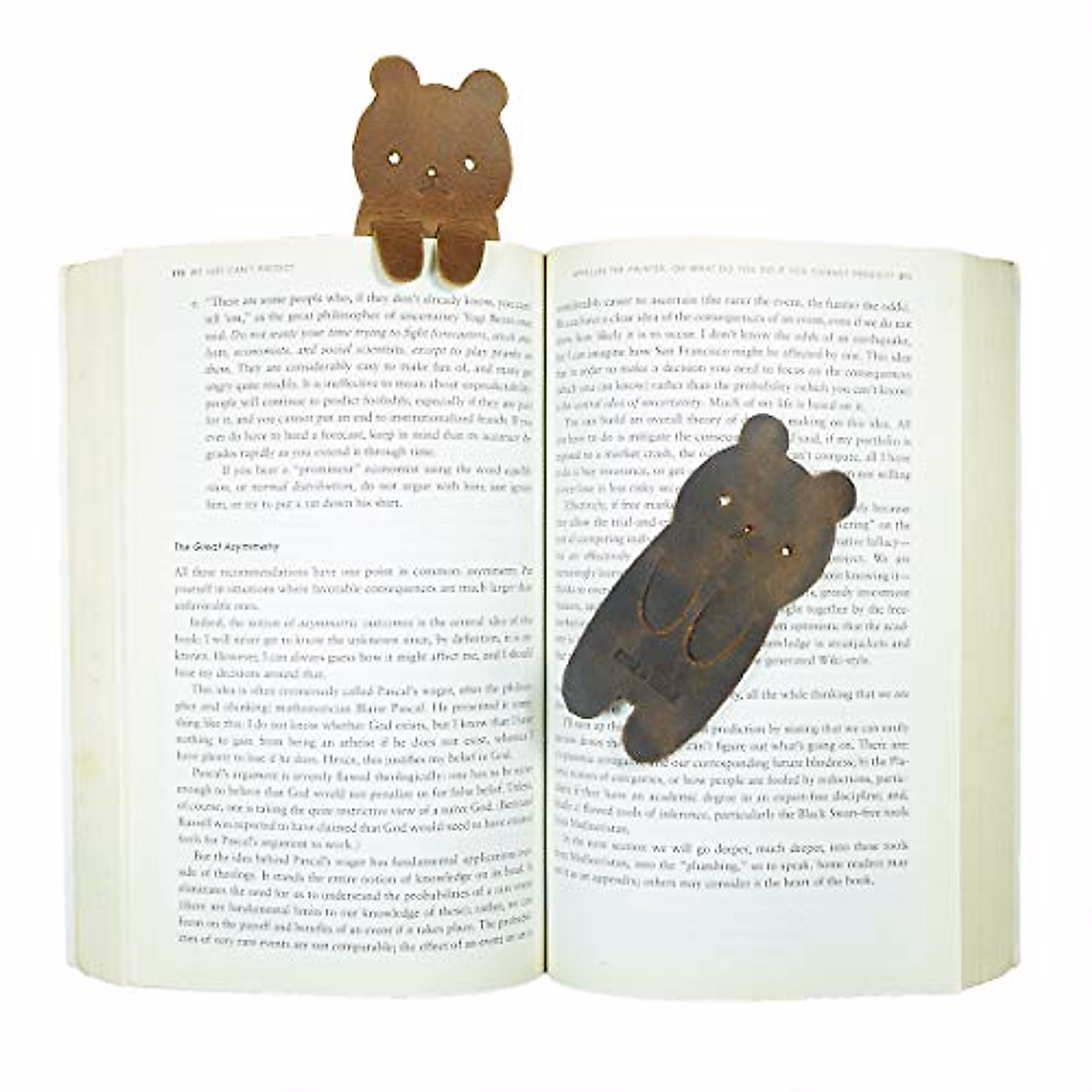 Hide & Drink, Leather Cute Teddy Bear Bookmark (2 Pack), Bookworm Gifts, Book Lover Accessories, Handmade Includes 101 Year Warranty :: Multicolor Earth