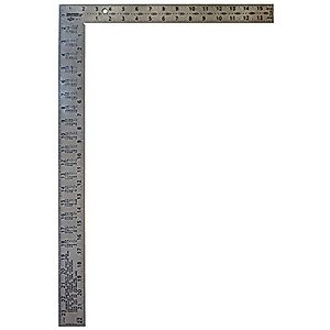 Johnson Level & Tool CS12 Stainless Steel Framing Square, 16" x 24", Silver, 1 Square