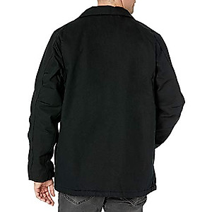 Carhartt mens Loose Fit Washed Duck Sherpa-lined Coat, Black, Large US