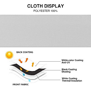 Persilux Roller Window Shades Cordless Window Blinds (37" W x 72" H, Light Grey) 100% Blackout Roller Shades UV Protection Energy Saving Shades for Home, Bedroom and Office, Easy to Install