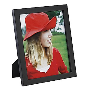 RPJC 8x10 inch Picture Frame Made of Solid Wood High Definition Glass for Table Top Display and Wall Mounting Black