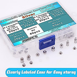 Zmbroll 200Pcs M.2 SSD Mounting Screws Silver Laptop Screws m.2 Standoff and Screw M2 Motherboard Standoffs Notebook Computer Screw Set with Screwdriver for Asus Gigabyte MSI Motherboards