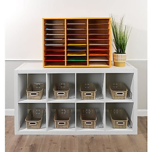 Really Good Classroom Oak Mail Center - 27 Slots - Revised