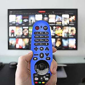 2Pcs Upgraded Protective Cover for LG AN-MR600 / LG AN-MR650 / AN-MR18BA / AN-MR19BA Remote Control Case for LG Smart TV,WQNIDE Silicone Case Anti/Drop/Slip/Scratch/Dust/Water (Blue+Glowing Green)