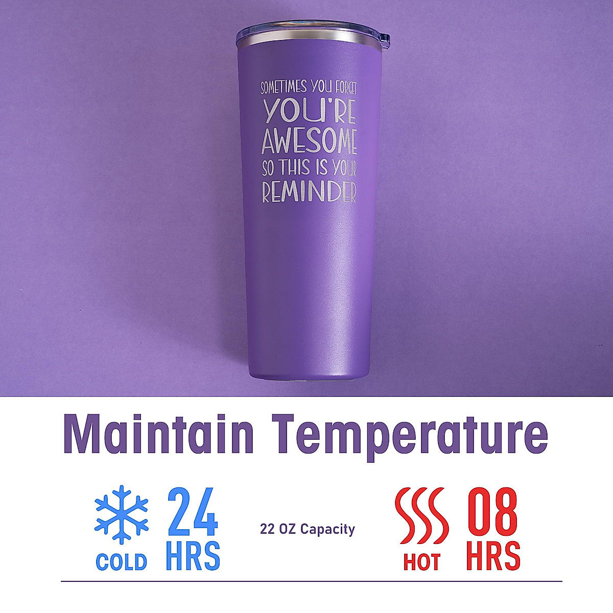 Labiere Birthday Gifts for Women, Inspirational Gifts, Appreciation Gifts, Friendship Gifts, Purple Gifts for Women, You Are Awesome Gifts, 22oz Mugs for Womens Gifts for Her, Female, Friends, Sister