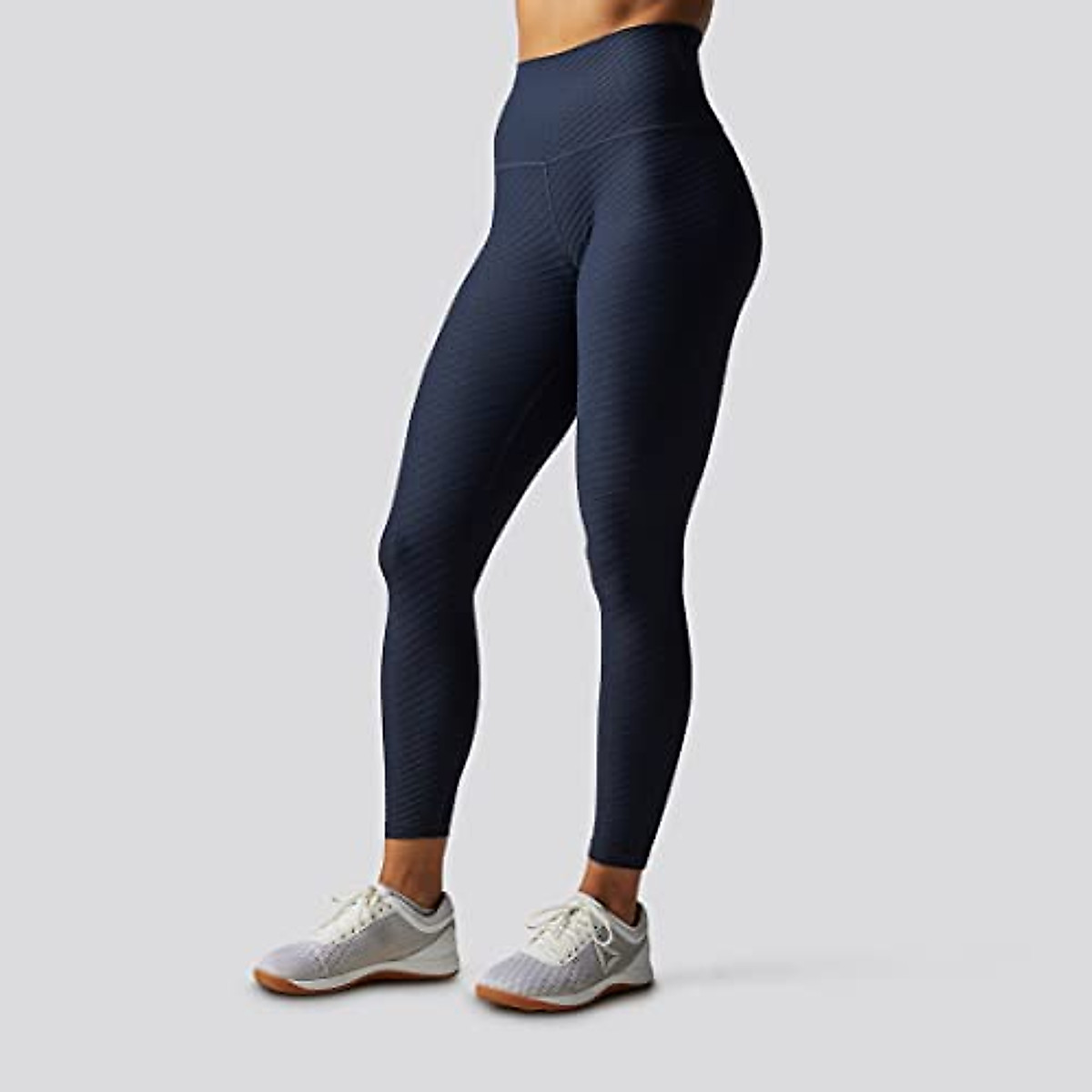 Born Primitive Paragon Leggings – Textured TIK Tok Leggings for Women – High Waisted Gym, Running, Workout or Yoga Pants – Form Fitting Full Length Sport Leggings - Navy Blue, Medium