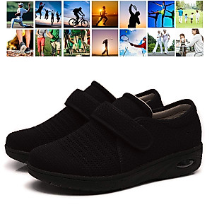 Womens Walking Shoes with Strap Closure Wide Width Shoes Cushion Sneakers Diabetic Shoes for Elderly Mother Swollen Feet