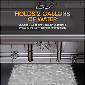 AstraHome Under Sink Mat | Waterproof Kitchen Cabinet Tray | 34" x 22" Silicone Under Sink Liner with Push Down Drain | Sink Protector for Kitchen Sink | Kitchen Sink Mats for Leaks and Drips