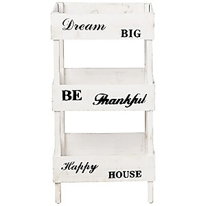 Signature Design by Ashley Yulton Farmhouse Shelf with Storage Trays, Antique White