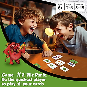 Speedy Monsters Kids Card Games, 2 Fun, Fast-paced Card Games for Kids 8-12. Easy to Learn. No Reading Required- Kid Card Games ages 4-8. Kids Games and Family Game Night Friendly |2-6 Players