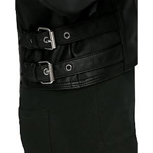 LY VAREY LIN Women's Faux Leather Biker Jacket Slim Short Coat Zipper Moto Jackets (S, Black)