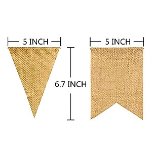 CrazyCharlie Burlap Banner,15pcs Swallowtail Flags and 13pcs Triangle Flags DIY Decor for Party Wedding Graduation Baby Shower