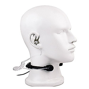 FANVERIM 3.5mm Jack Plug Cool Throat Mic Microphone Covert Acoustic Tube Earpiece Headset with Finger PTT Compatible with Mobile Phone Vocal Hands-Free in-Ear Headset/Headphones/Earphones Black