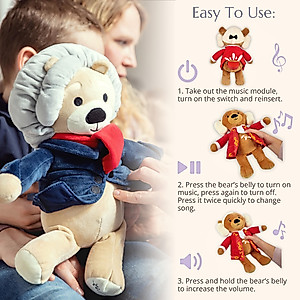 Vosego Ludwig Van Beethoven Virtuoso Bear – Plays 40 Mins of Classical Music, Educational & Soothing Musical Teddy Bear for Babies & Toddlers, Ideal
