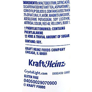 Crystal Light Decaf Iced Tea Drink Mix, Natural Lemon Flavor (12-Quart), 1.5-Ounce Packages (Pack of 4)