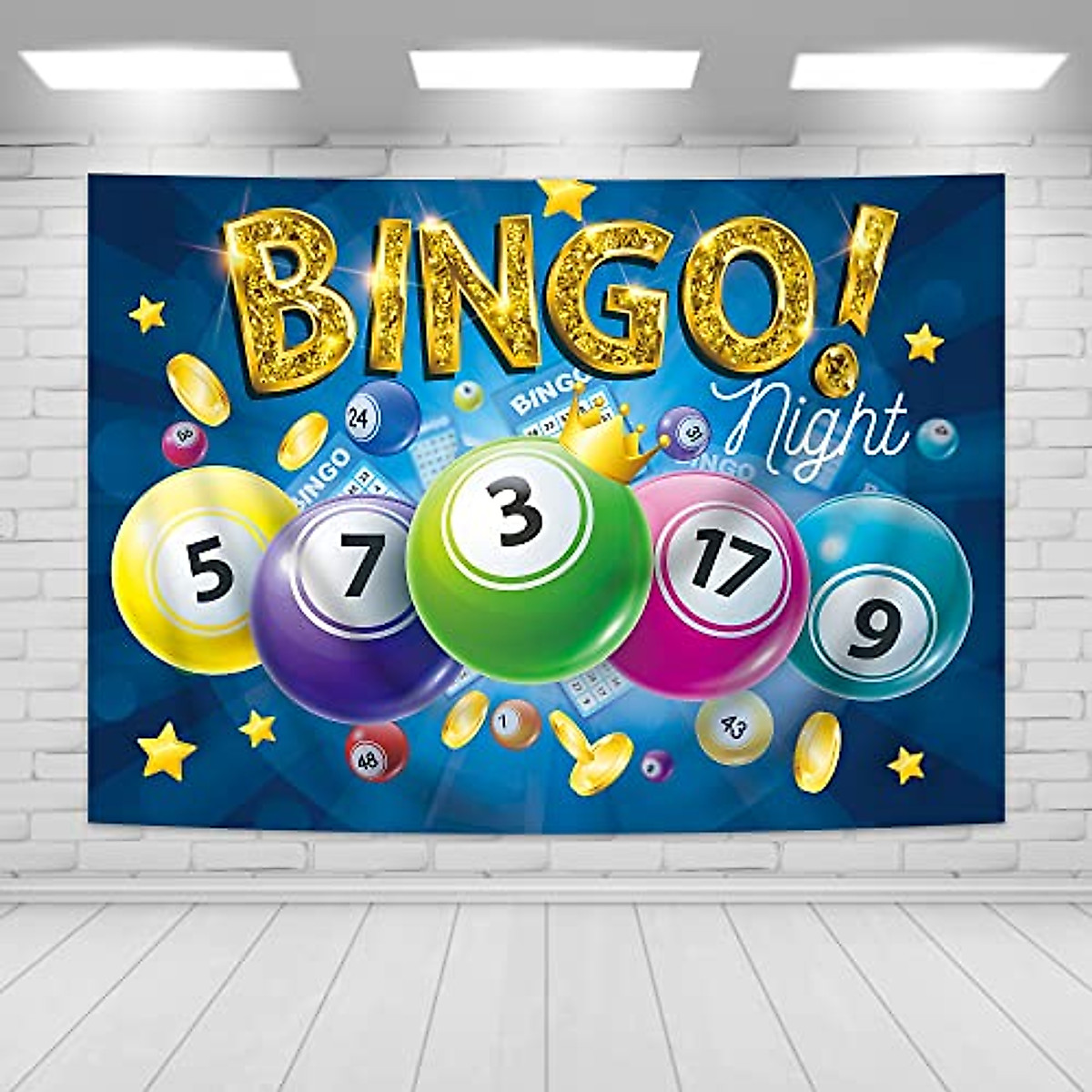 Imirell Bingo Night Backdrop 7Wx5H Feet Snooker Game Time Cards Contest for Bingo Winning Ball Party Photography Backgrounds Decorations Photo Shoot Decor Props