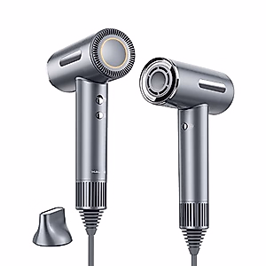 Hair Dryer, Kauoo High Speed Blow Dryer 2X Faster, 200 Million Ionic Hair Dryer, Low Noise, Lightweight Hairdryer for Home Travel, 110,000 RPM Motor, More Protection, Magnetic Nozzle, Color LED Light