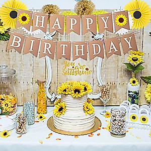 Sunflower Happy Birthday Banner Sunflower Theme Party Decorations for Baby Shower Kids Birthday Party