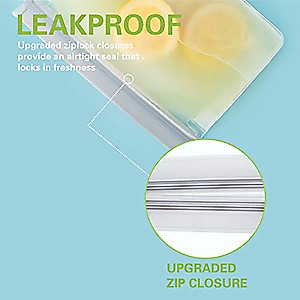 12 Reusable Storage Bags,Reusable Food Storage Bags,Reusable Freezer Bags Food Container,Stand Up Extra Thick Leakproof Reusable food Bags