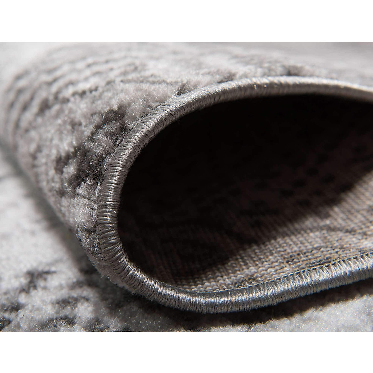 Unique Loom Sofia Collection Area Rug - Albert (6' 1" x 9' Rectangle, Dark Gray/ Gray)