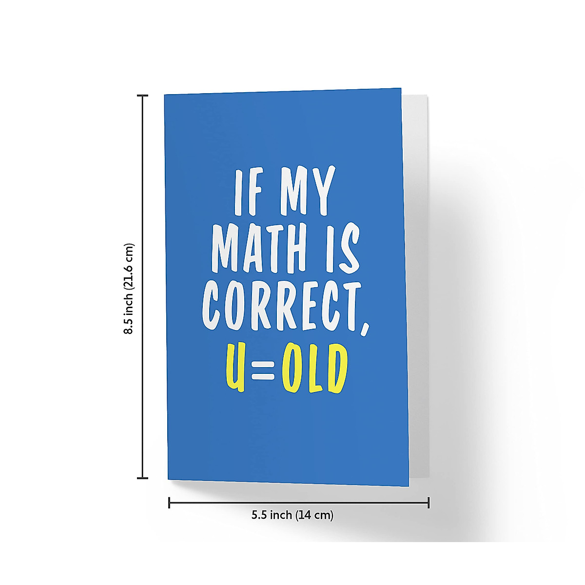 Funny Birthday Card for Men Women, Large 5.5 x 8.5 Happy Birthday Card for Him Her, Birthday Card for Dad Mom Husband Wife, 50th 60th 70th 80th Birthday Card, Karto U=Old