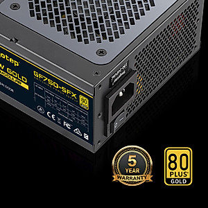 Segotep GF750 SFX Power Supply Fully Modular 750W 80+ Gold PSU, Silent 80mm FDB Fan