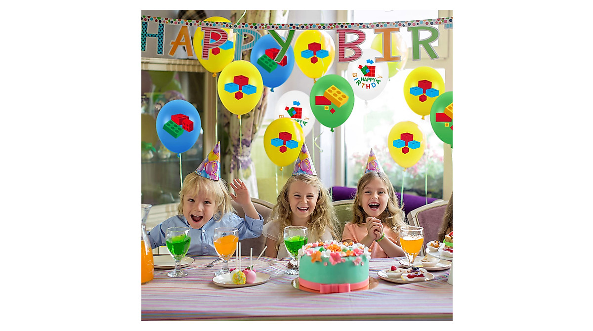 Colorful 60 Pcs Building Block Balloons for Parties