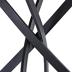 NIERN Round Dining Table with Chromed Legs,31.5 Inches Modern Kitchen Table for Kitchen Dining Room (Brown)